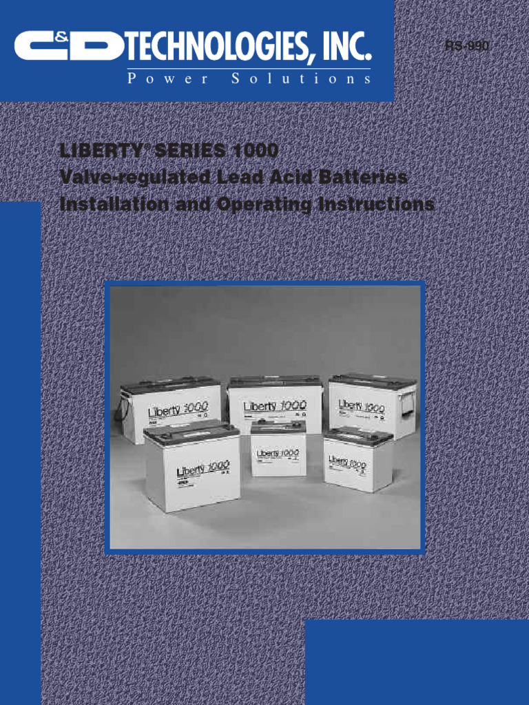 Battery sub C&D Technologies,Inc Liberty Series 1000 | PDF