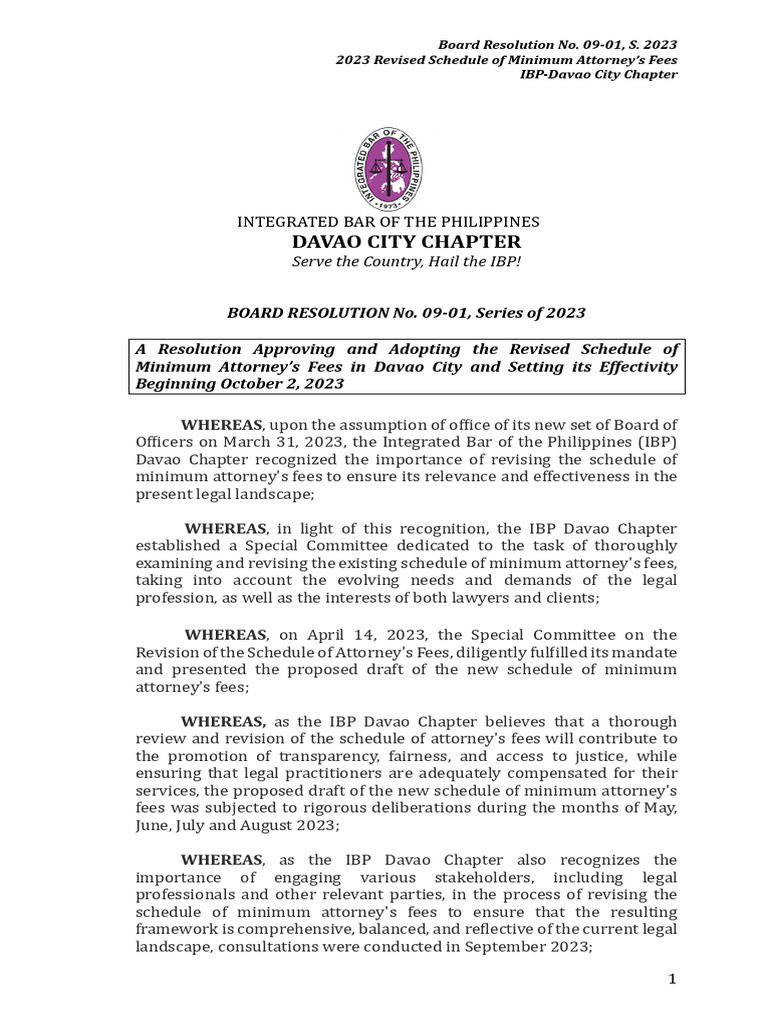 2023 Revised Schedule of Minimum Attorneys Fees | PDF | Discovery (Law ...