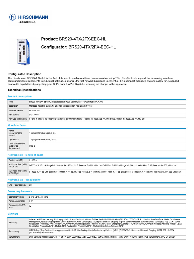 BRS20 4TX2FX EEC HL - Techdata | PDF | Electromagnetic Compatibility ...