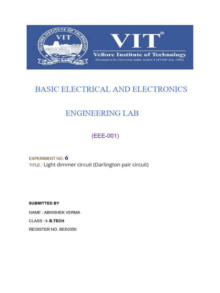 Basic Electrical and Electronics Engineering Lab | PDF