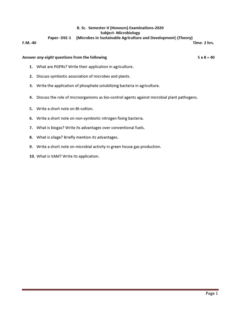 2020 SEM5 DSE1 | PDF | Microorganism | Sequence Alignment