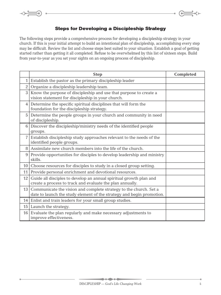 Steps For Developing A Discipleship Strategy | PDF | Disciple ...