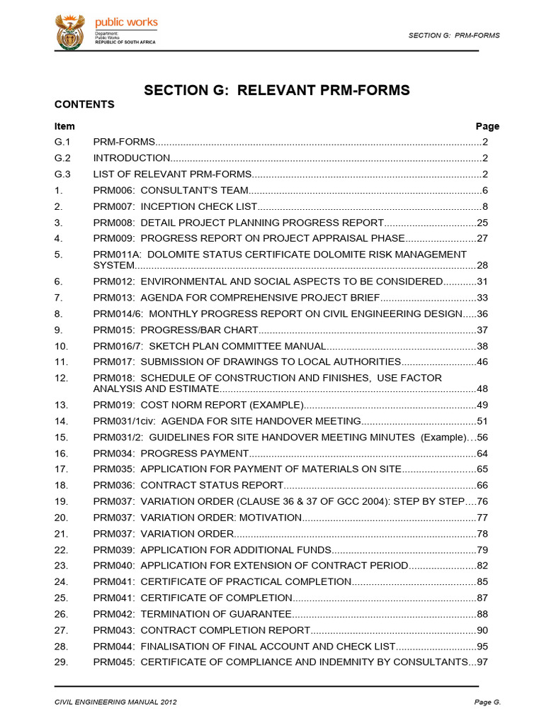 Section G Prm-Forms CJB Rev Ms01 | PDF