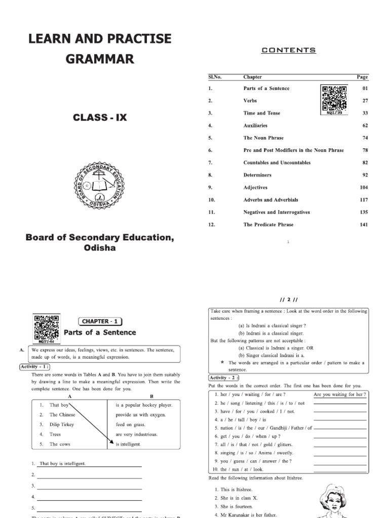 9th English Grammar Pdf Adverb Languages