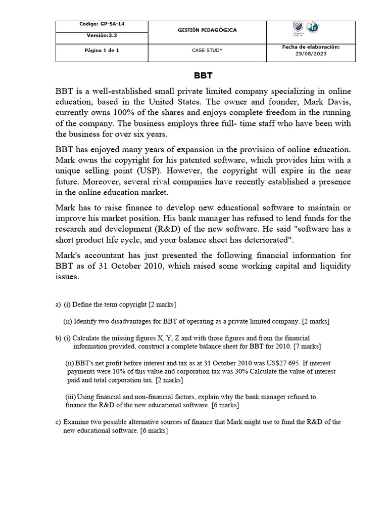 Case Study On BBT | PDF