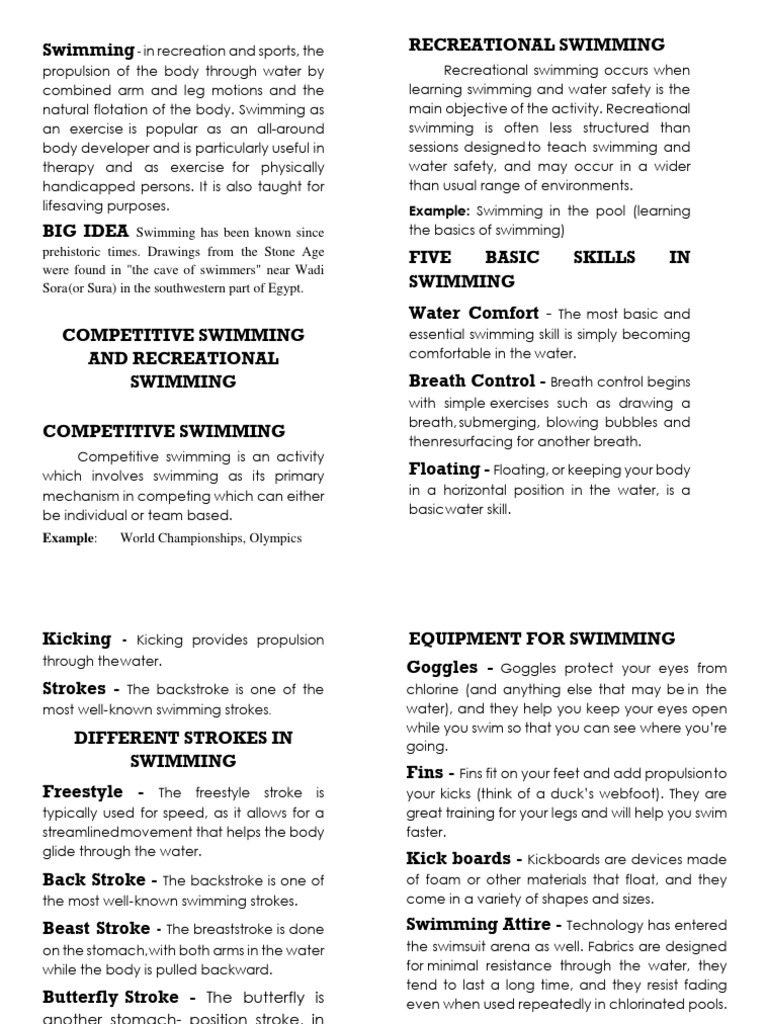 Swimming 125526 | PDF | Swimming | Physical Fitness