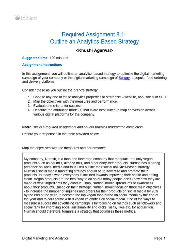 ISB - DMA - Week 8 - Required Assignment 8.1 - Template | PDF | Digital ...