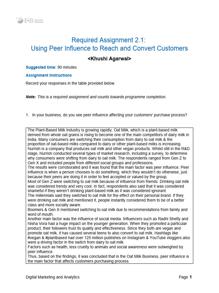 ISB - DMA - Week 2 - Required Assignment 2.1 - Template | PDF