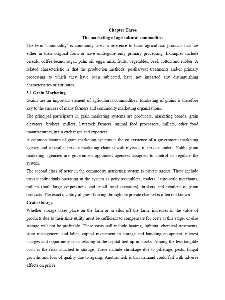 Agricultural and Commodity Marketing Chapter 3 | PDF | Milk | Meat