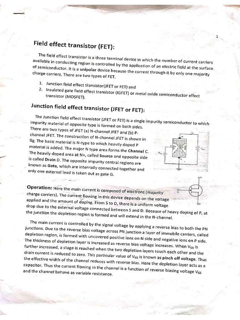 Field Effect Transistor | PDF