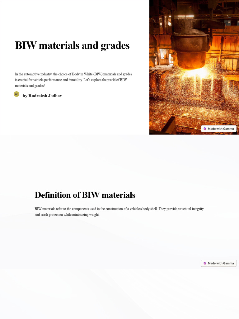 BIW Materials and Grades | PDF