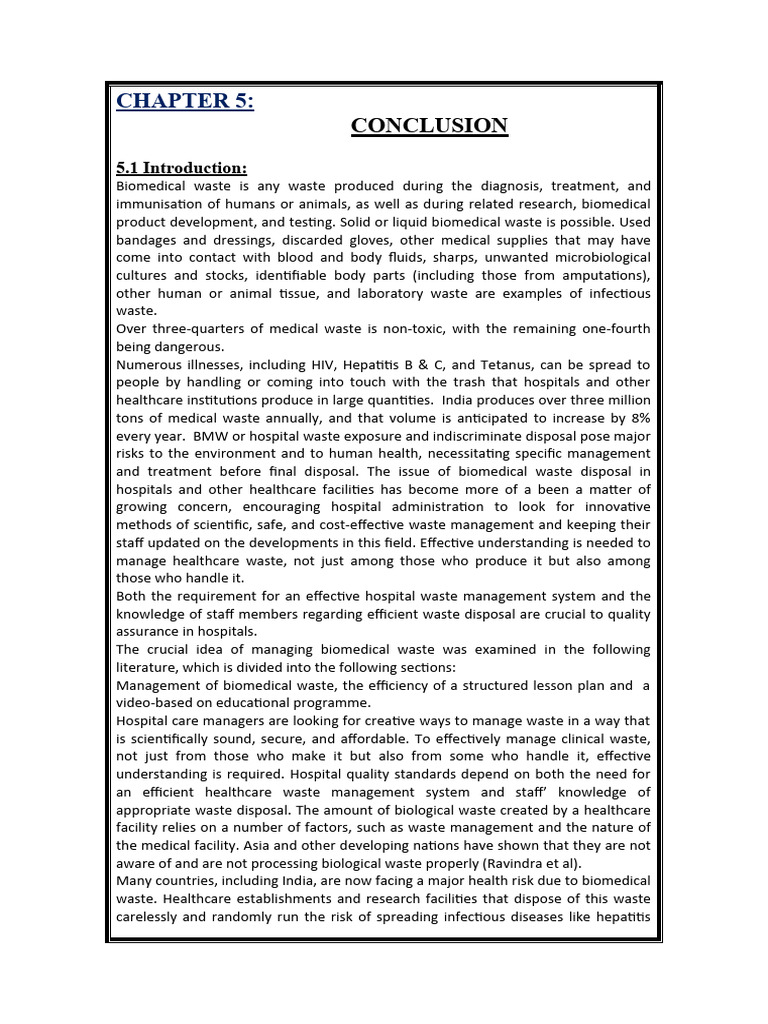 Conclusion | PDF | Sterilization (Microbiology) | Waste