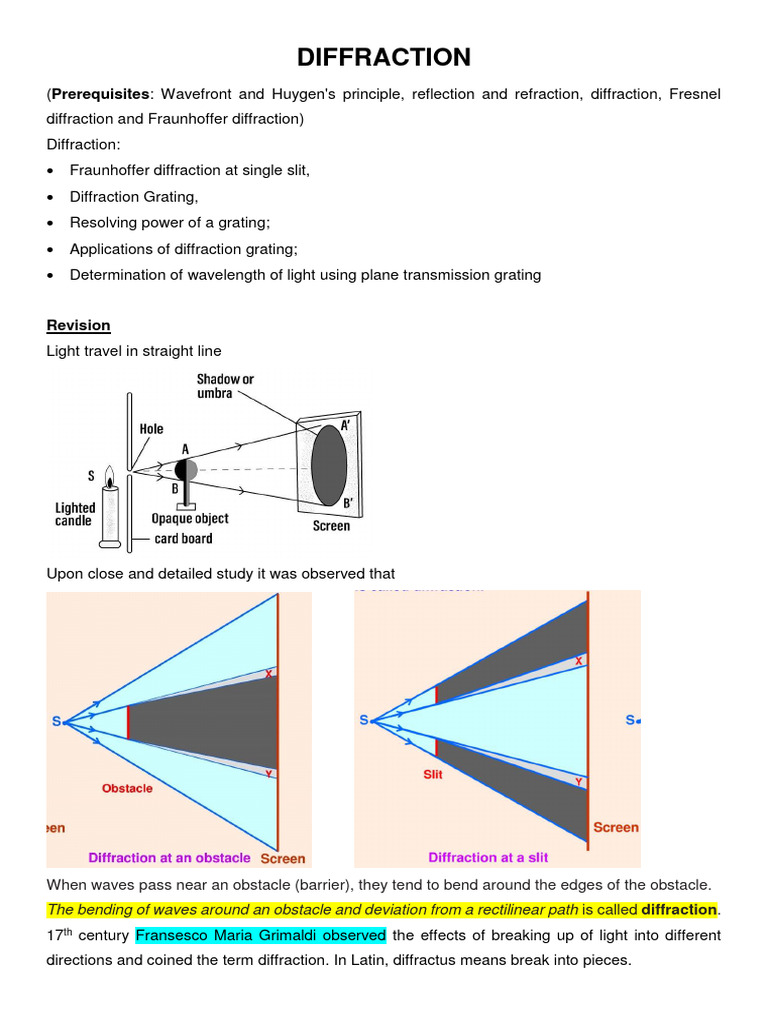Diffraction Full Chap | PDF | Angular Resolution | Diffraction