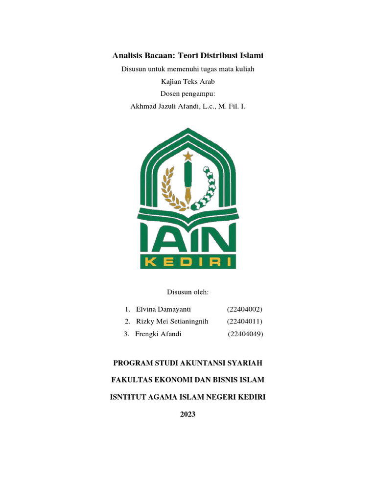 Analisis Bacaan KTA Kel. 8 | PDF