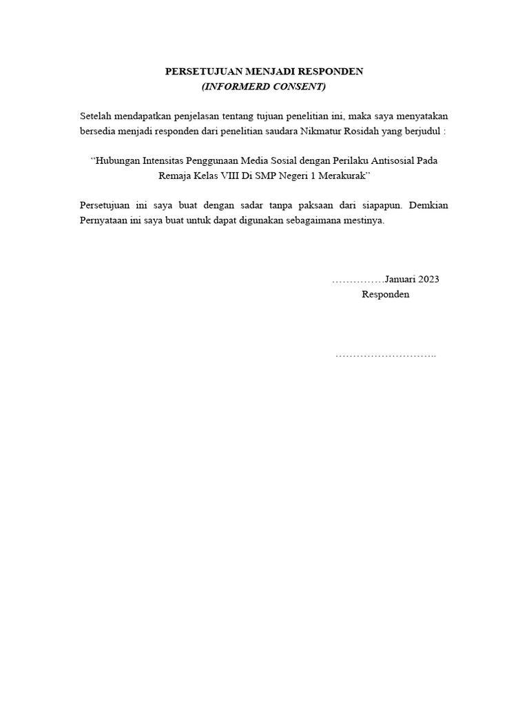 Kuisoner Penelitian | PDF