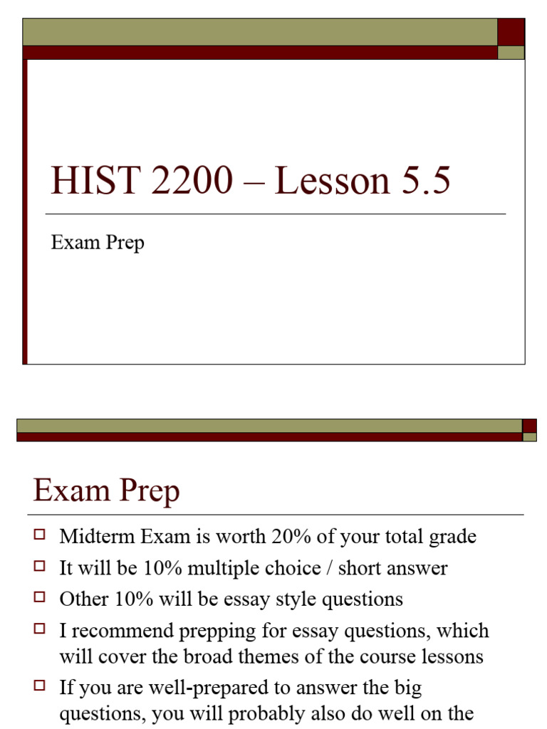 HIST 2200 - 2020 Winter - Midterm Prep | PDF | Career & Growth
