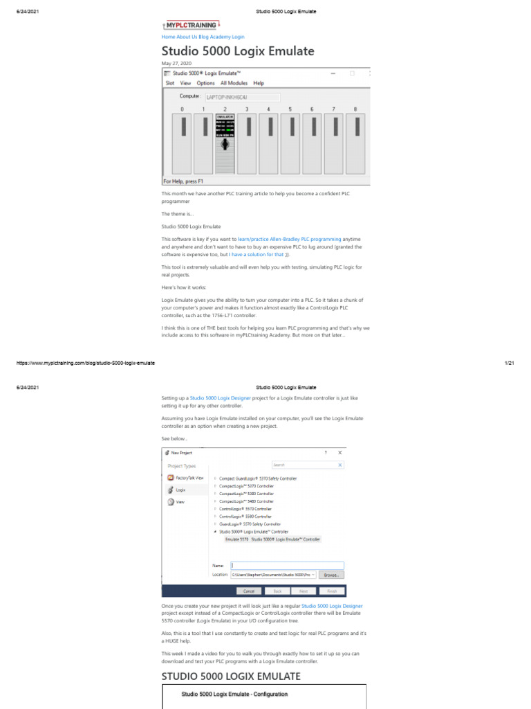 Studio 5000 Logix Emulate Overview | PDF | Programmable Logic ...
