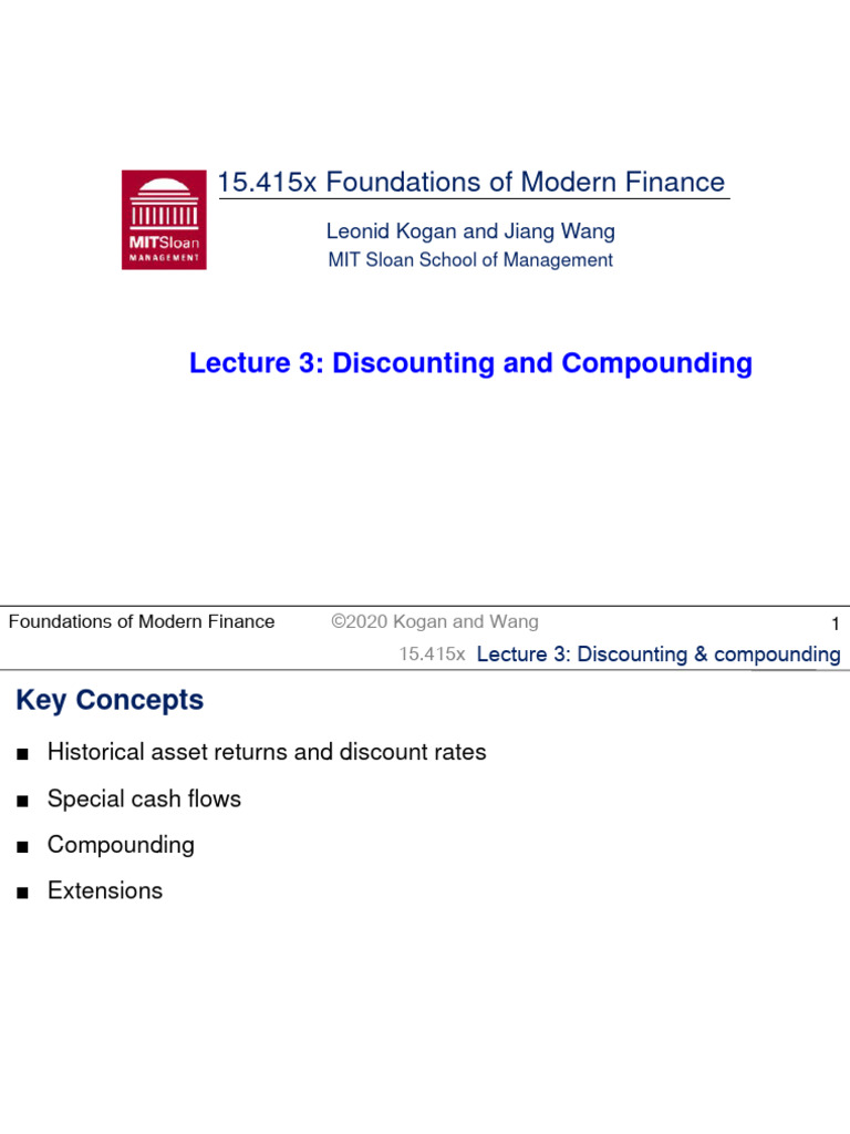 Lecture 3 Discounting and Compounding Printout Final | PDF ...