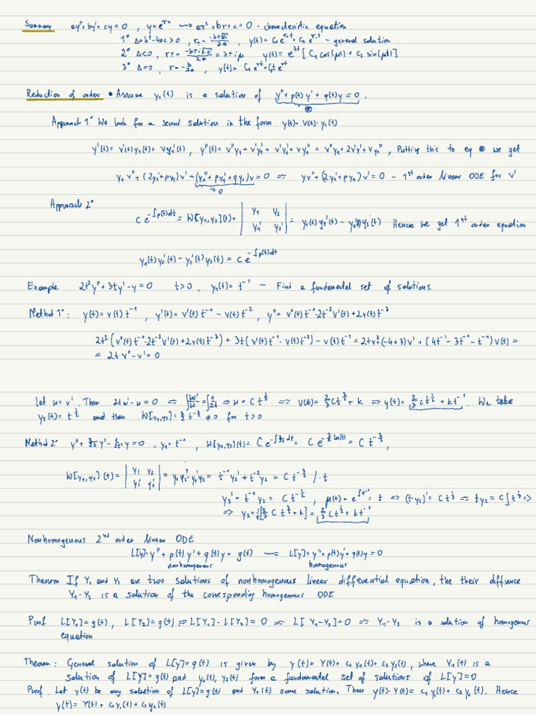 Ode 14 Pdf Ordinary Differential Equation Mathematics
