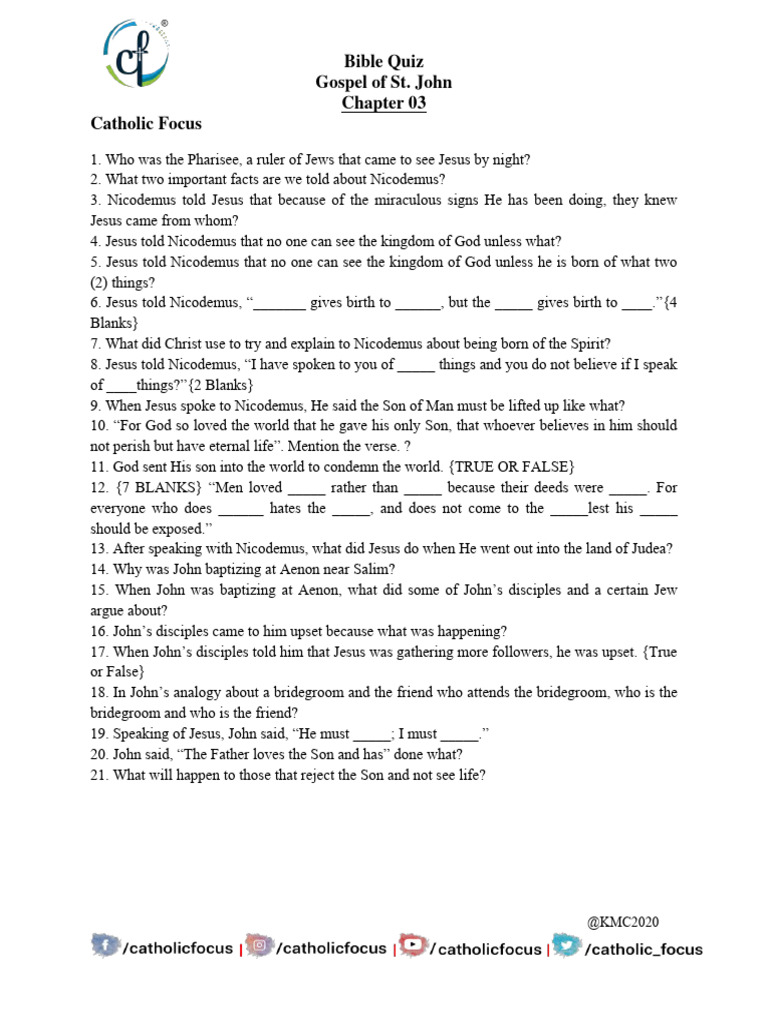 Gospel Of John Chapter 3 NEW PDF