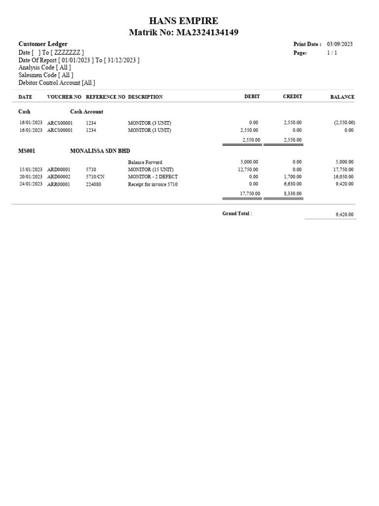 Customer Ledger | PDF