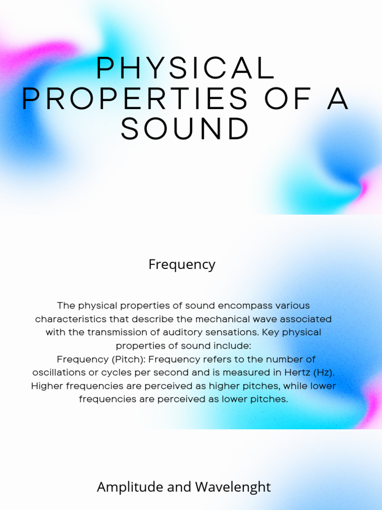 Physical Properties of A Sound | PDF | Language Arts & Discipline
