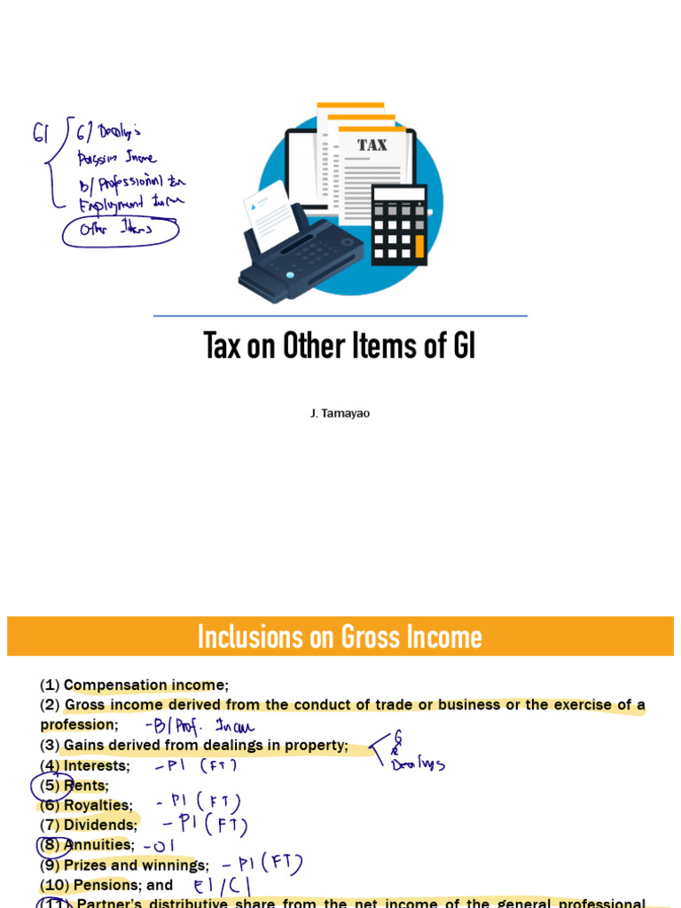 10 - Tax On Other Items of Gi (Lecture Transcript) | PDF | Taxes | Renting