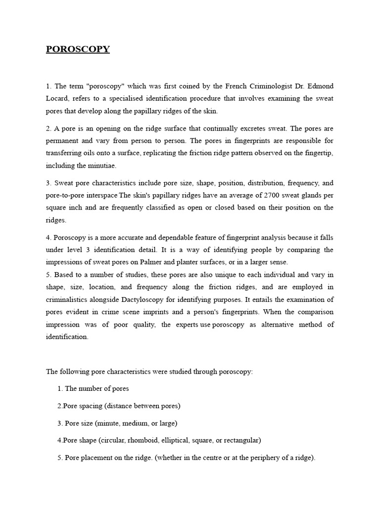 Poros | PDF | Fingerprint | Forensic Science