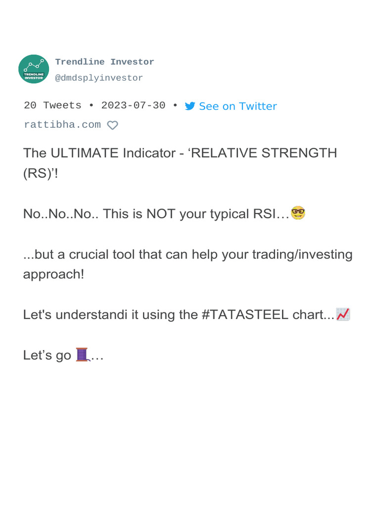 The - Ultimate - Indicator - Thread - by - Dmdsplyinvestor - Jul 30, 23 - From - Rattibha | PDF ...