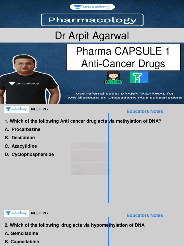 DR Arpit Agarwal Pharma Capsule 1 Anti Cancer | PDF | Chemotherapy | Medicine
