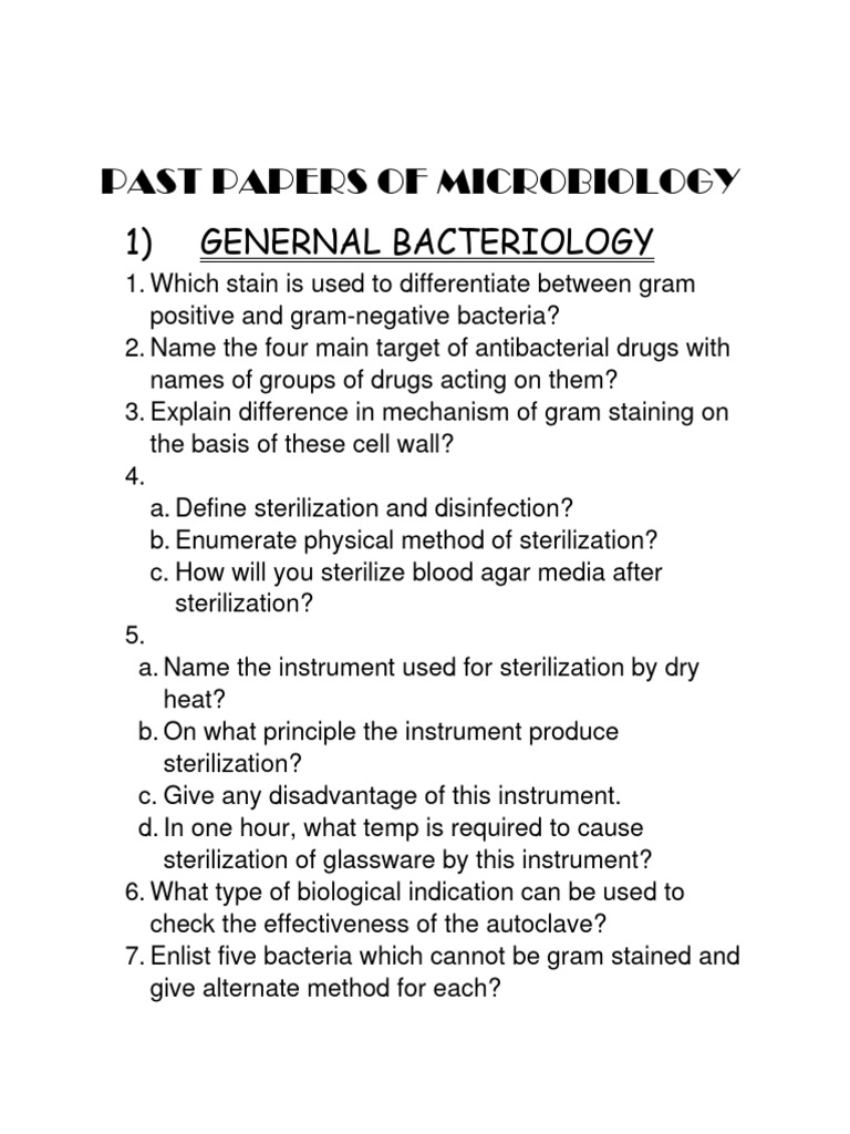 Micro Separated Past Paper | Download Free PDF | Staphylococcus | Bacteria