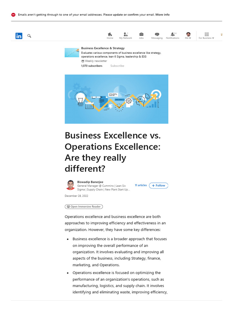 Business vs. Operations Excellence | PDF | Lean Manufacturing | Systems ...