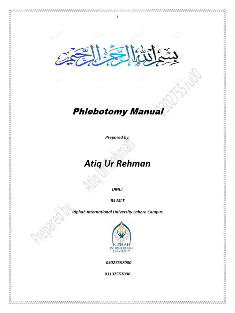 Phlebotomy Manual | PDF | Medicine | Clinical Medicine