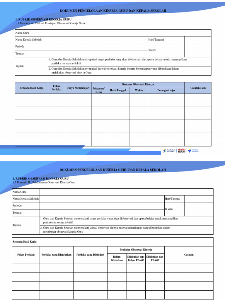 Form Observasi Guru-Digabungkan | PDF