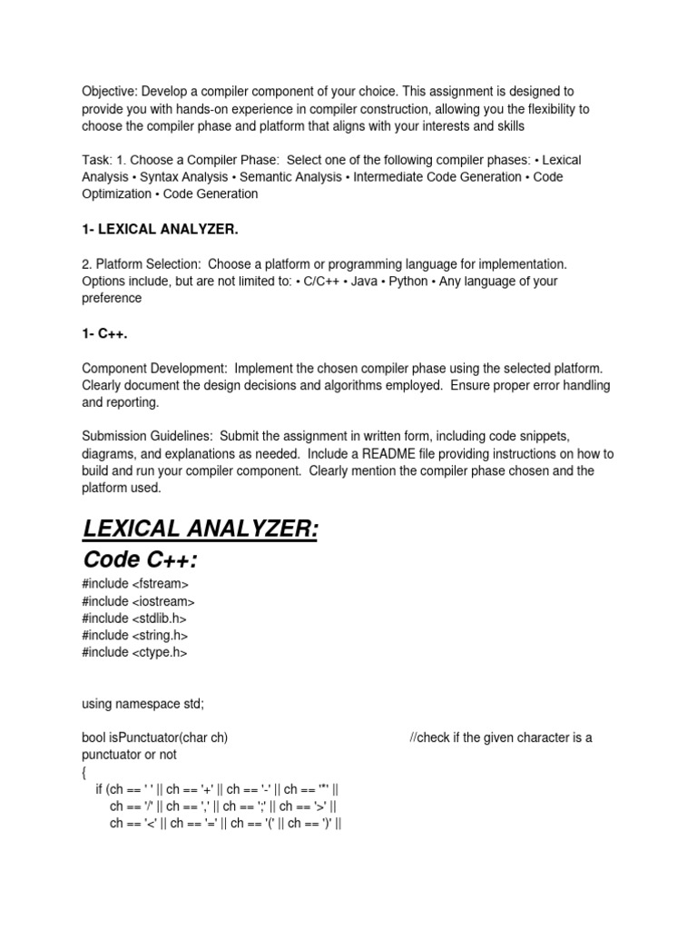 CC Assignment#3 Lexical AnalyzerC++ M.shayan 1755-2020 Muhammad Hassan (4) | PDF | Compiler | C++