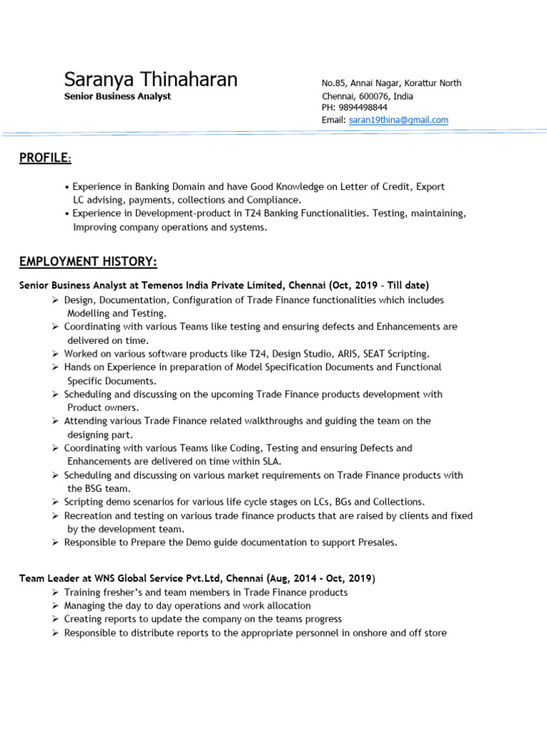 Saranya Resume Updated | PDF | Computing