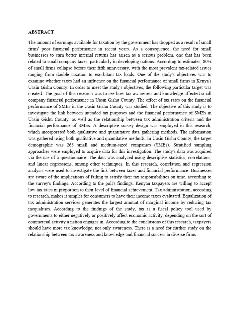 ABSTRACT | PDF | Taxes | Statistics