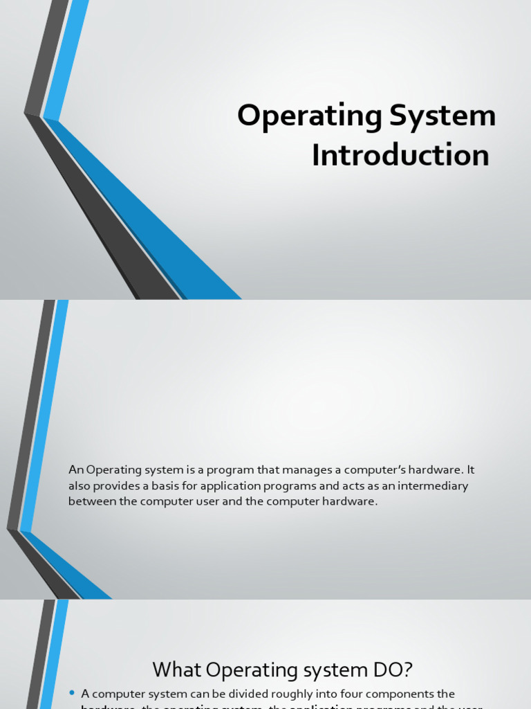 Operating System Introduction | PDF | Operating System | Process (Computing)