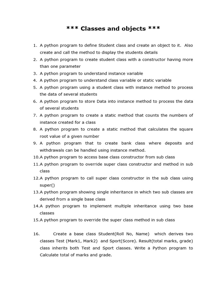 Classes and Objects | Download Free PDF | Method (Computer Programming) | Class (Computer ...