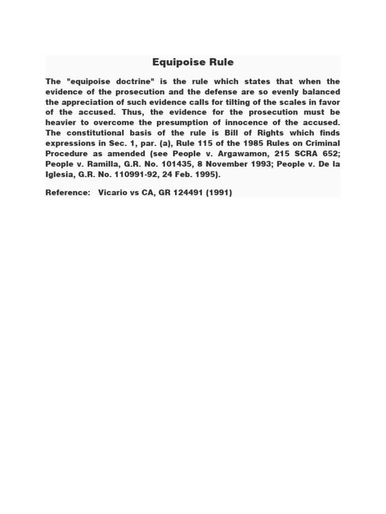 Understanding the Equipoise Rule | PDF