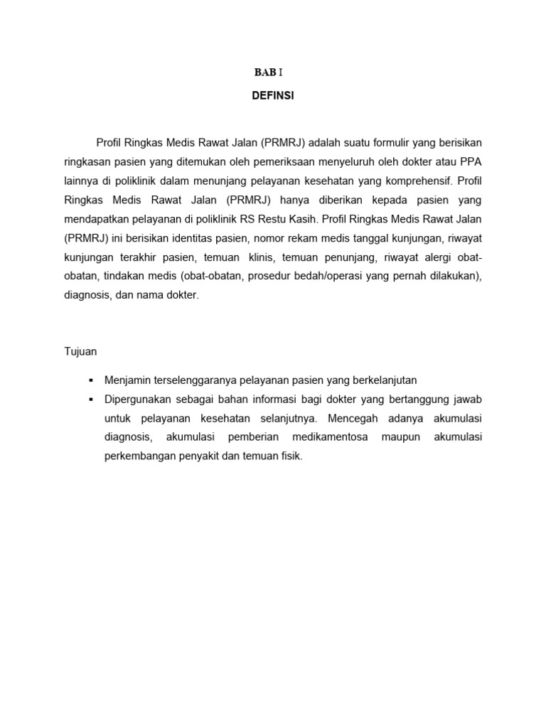 Draft Panduan PRMRJ | PDF