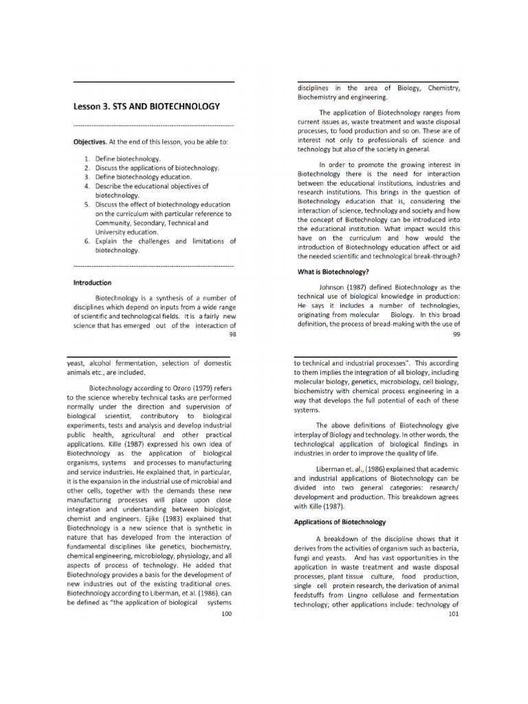 STS_Module Lesson 2 | PDF
