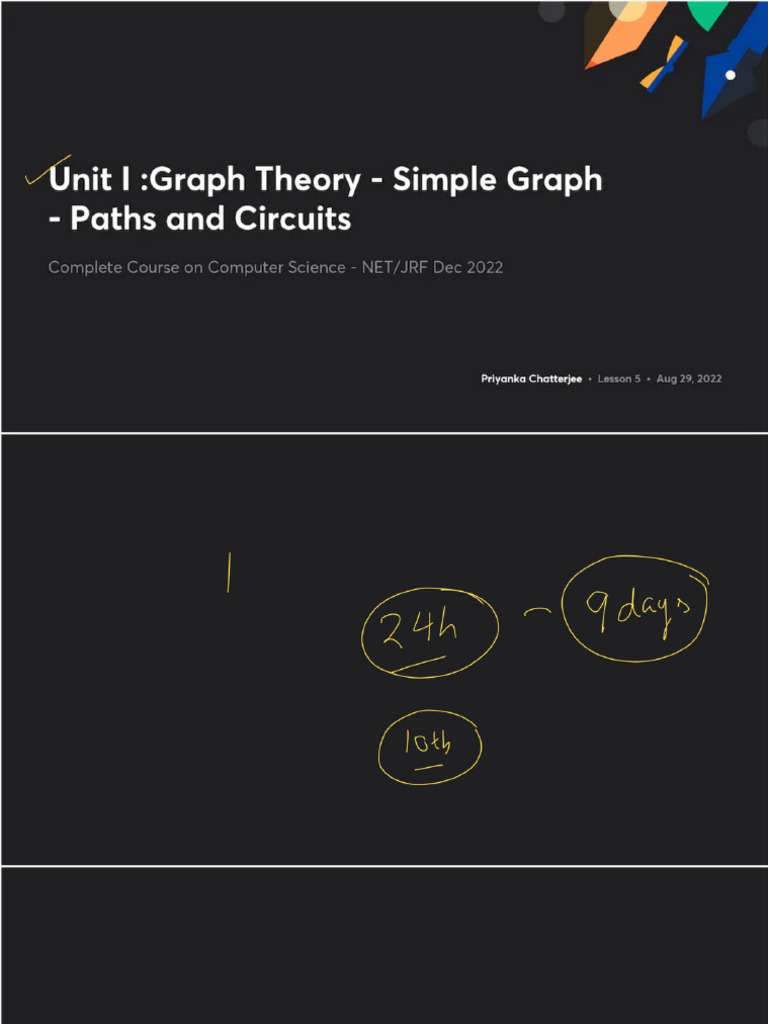 Unit I Graph Theory Simple Graph Paths and Circuits With Anno | PDF