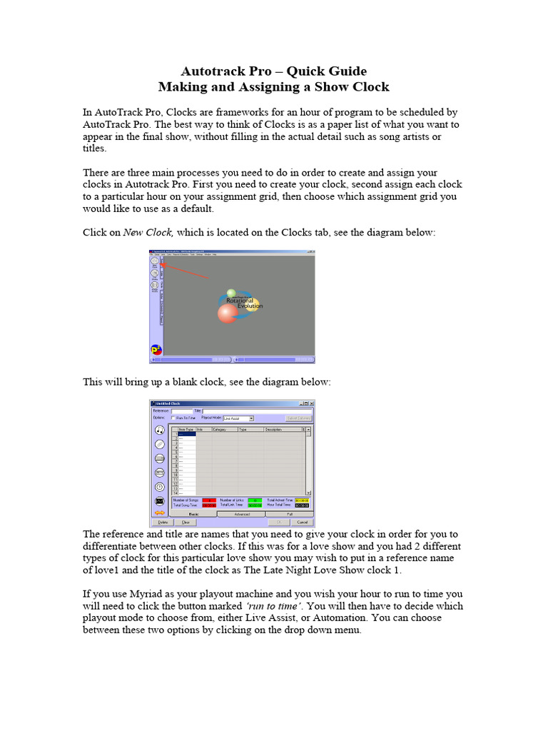 Autotrack Pro Quick Guides - Making A Clock | PDF | Computing | Software