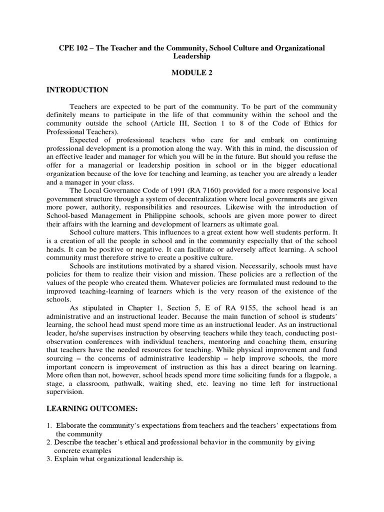 CPE 102 Module 2 | PDF | Leadership | Cognition