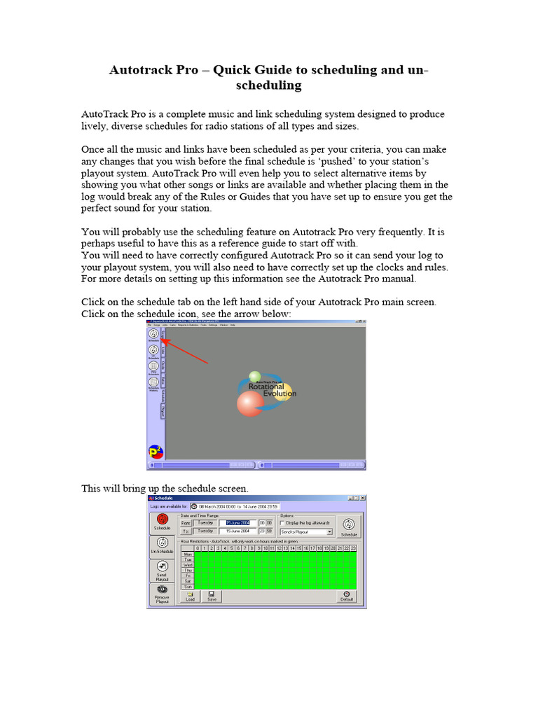 Autotrack Pro Quick Guides Scheduling | PDF | Software | Computing