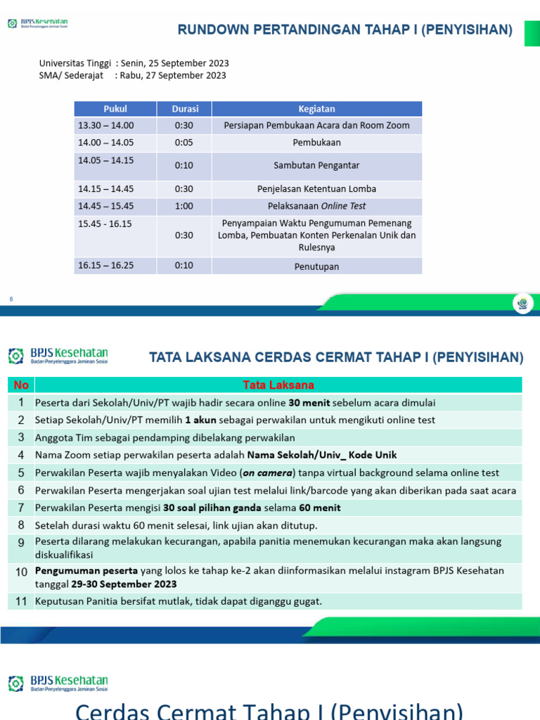Mekanisme Lomba LCC BPJS KES | PDF