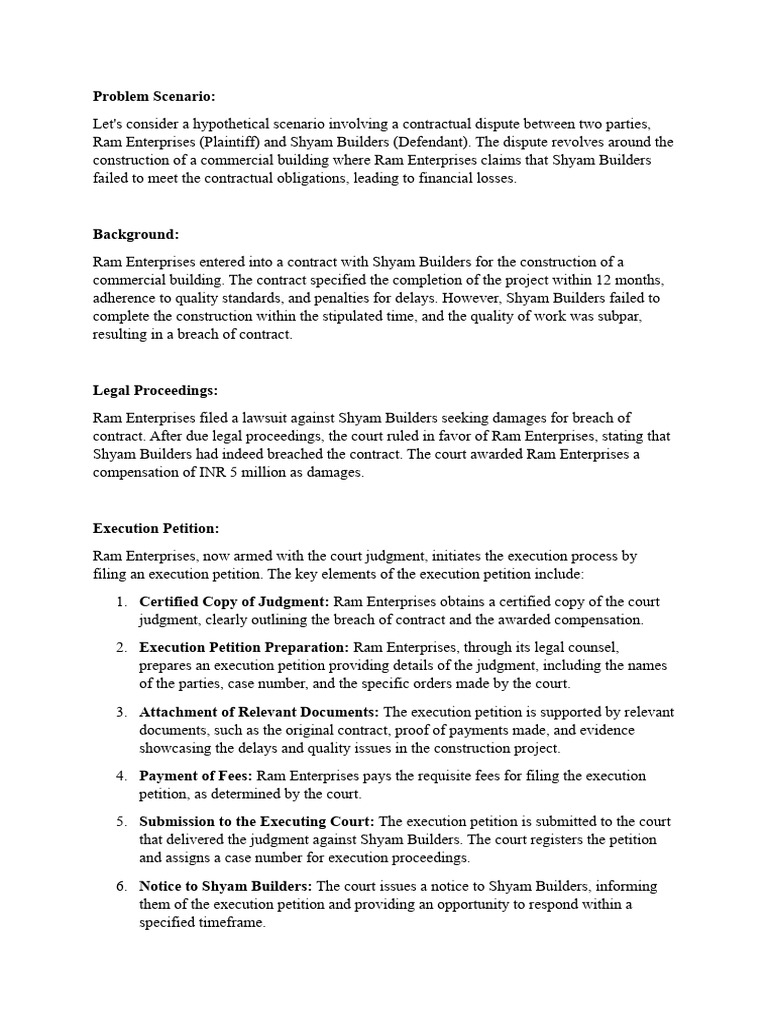 Problem Scenario | PDF | Lawsuit | Judgment (Law)