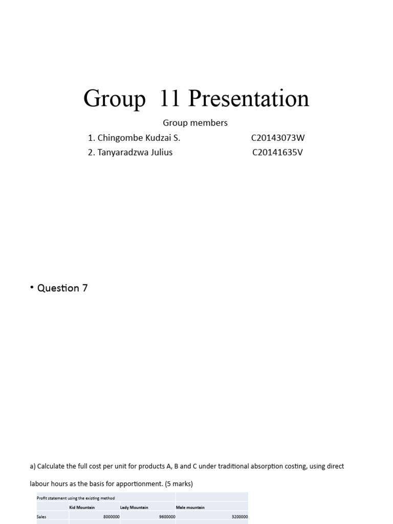 Chingombe Kudzai and Julius CUACM 413 Presentation | PDF | Finance ...