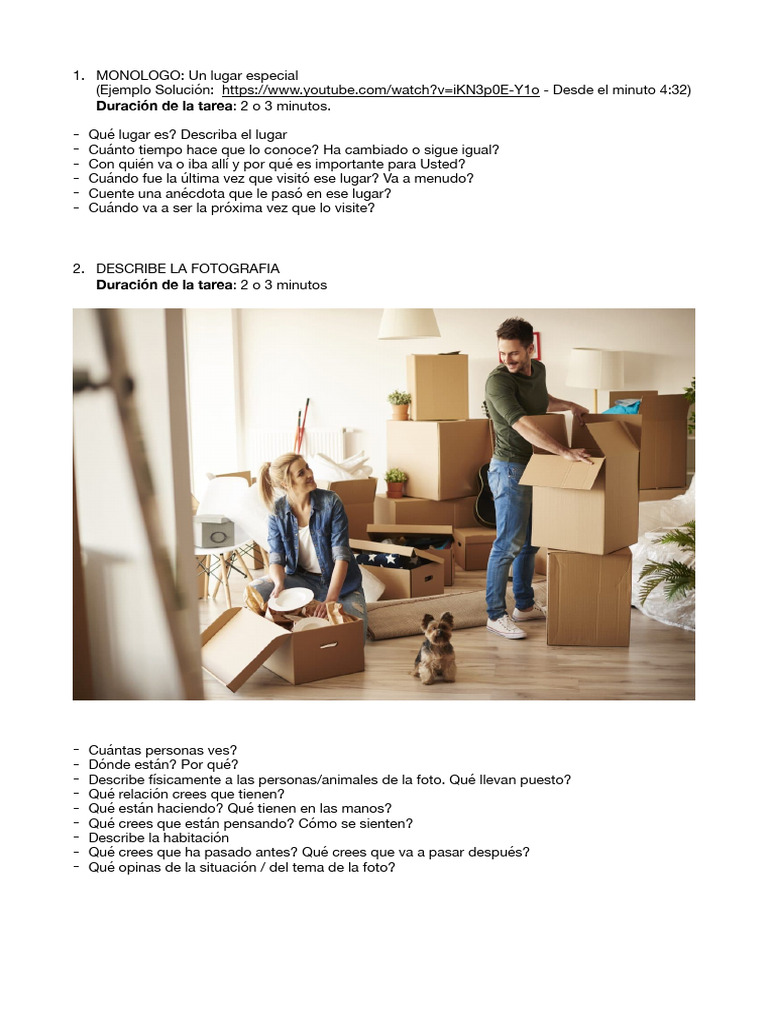 Examen Oral DELE A2 | PDF